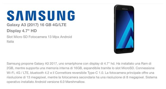 SAMSUNG GALAXY A3 2017