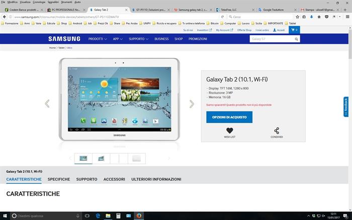 TABLET SAMSUNG P5110 GALAXY TAB2 10.1