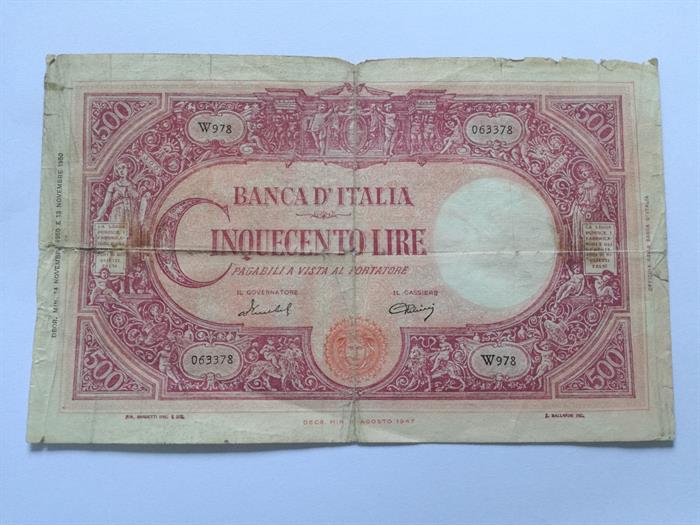 500 LIRE BARBETTI GRANDE C 14/11/1950 R5