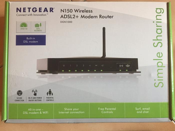 NETGEAR N150 WIRELESS ADSL2 + MODEM ROUTER