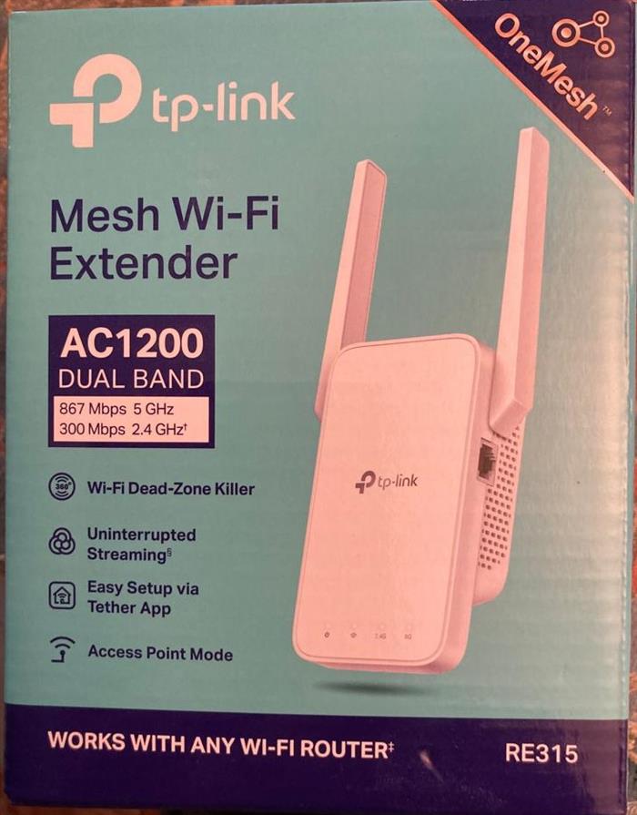 TP-LINK EXTENDER MESSH WI-FI RE315 AC 1200 DUALBAND