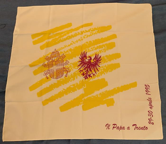 FOULARD ORIGINALE VISITA PAPA WOJTYLA A TRENTO DEL 29-30 APRILE 1995