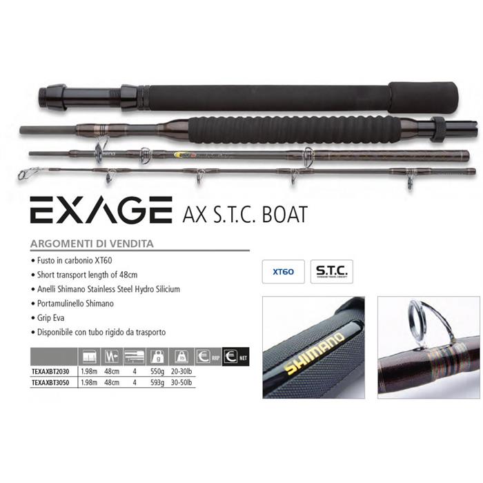 CANNA DA TRAINA SHIMANO EXAGE AX S.T.C. BOAT 30-50 LB