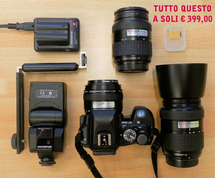 OLYMPUS E-500 KIT PACCHETTO COMPLETO