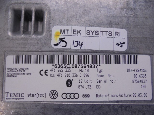 CENTRALINA BLUETOOTH PER AUDI A8 4E ANNO 2008