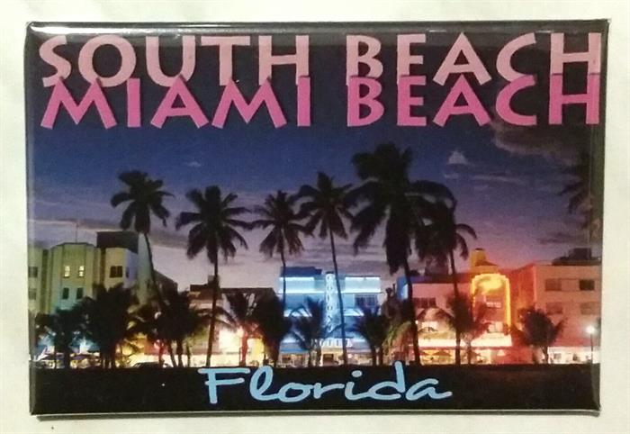 SOUTH BEACH MIAMI FLORIDA MAGNETE DA FRIGORIFERO RICORDO VIAGGIO SOUVENIR