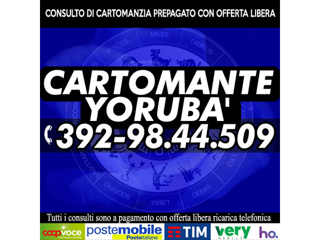 La Cartomanzia di YORUBA' è sempre con offerta libera prepagata