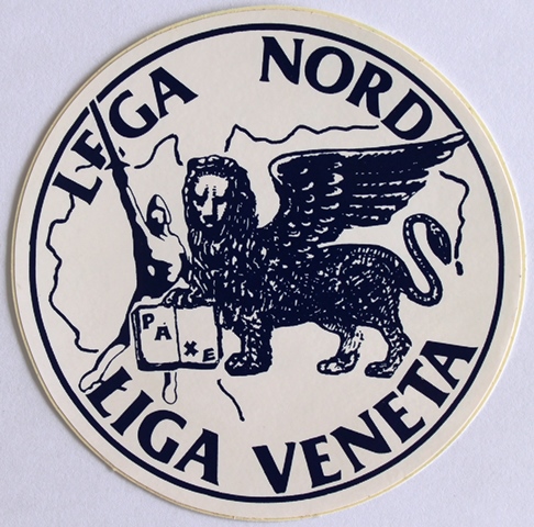 ADESIVO LEGA NORD LEGA LOMBARDA LIGA VENETA DIAMETRO 9 CM