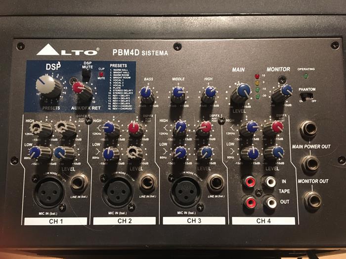 ALTO PBM4D SISTEMA AMPLIFICATORE MIXER CASSA