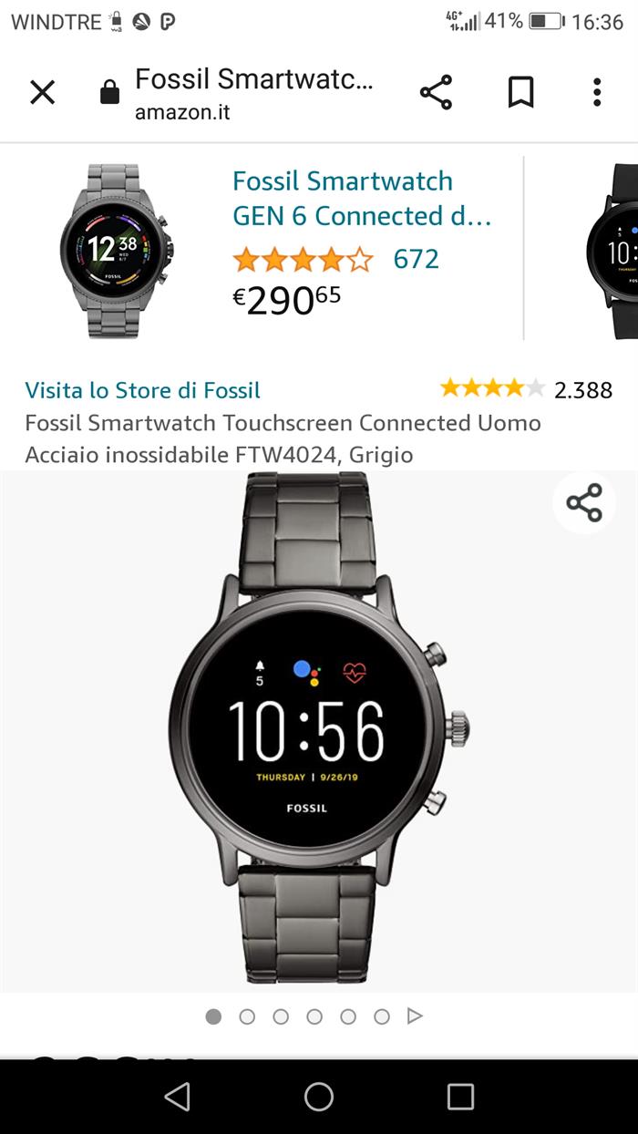 SMARTWATCH FOSSIL ACCIAIO