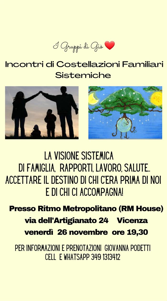 INCONTRI DI COSTELLAZIONI FAMILIARI SISTEMICHE