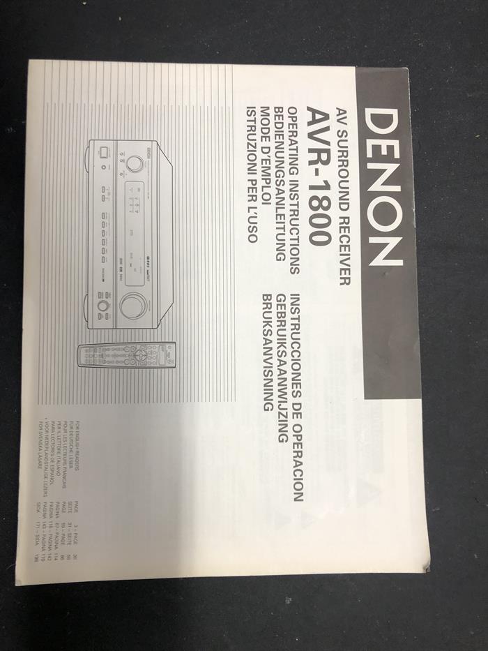 DENON SINTO AMPLI AVR-1800