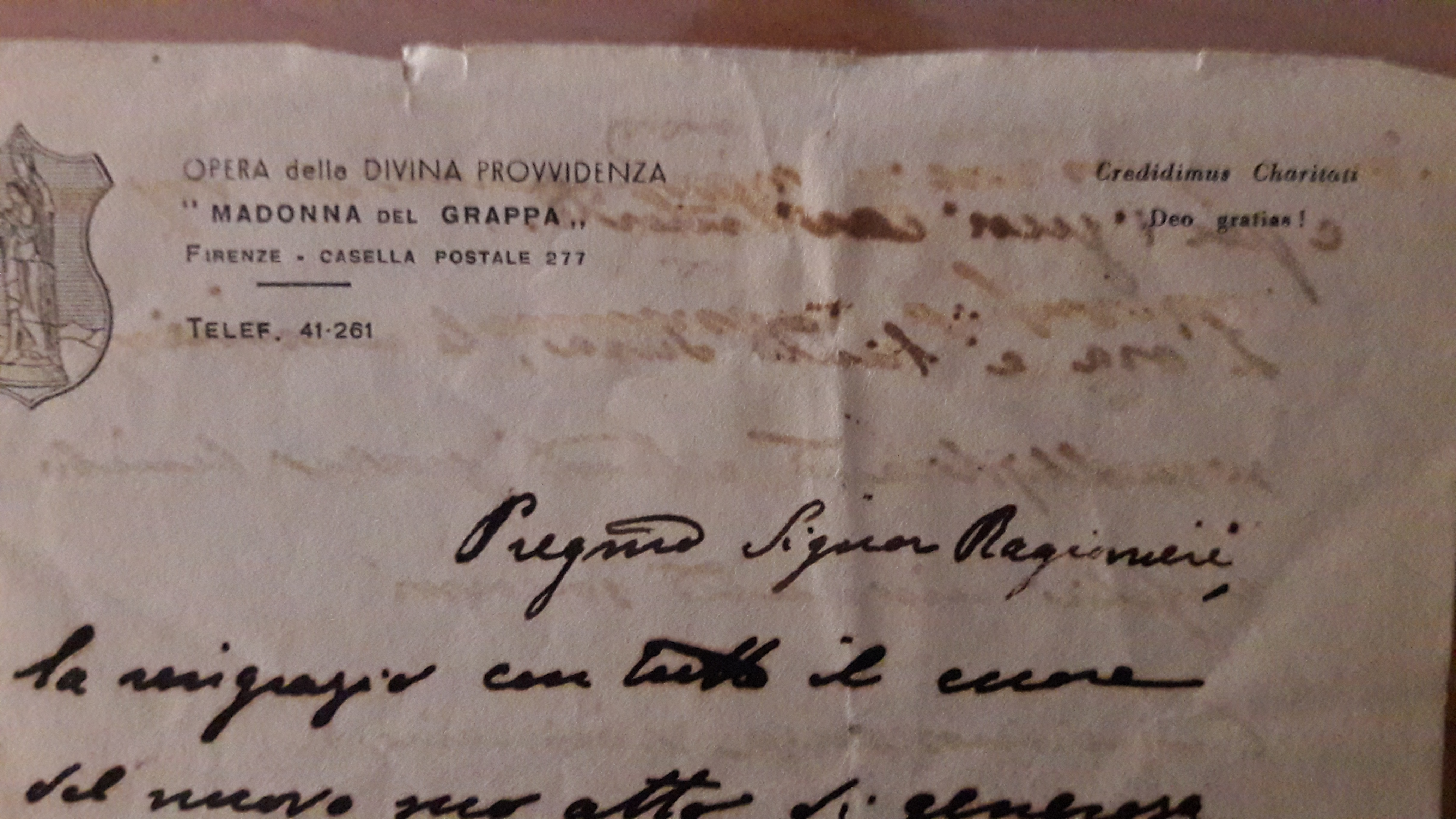 2 LETTERE DI DON GIULIO FACIBENI FIRMATE ANNI 40