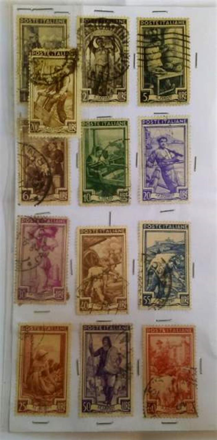 COLLEZIONE FRANCOBOLLI LIRE SERIE 13 PZ