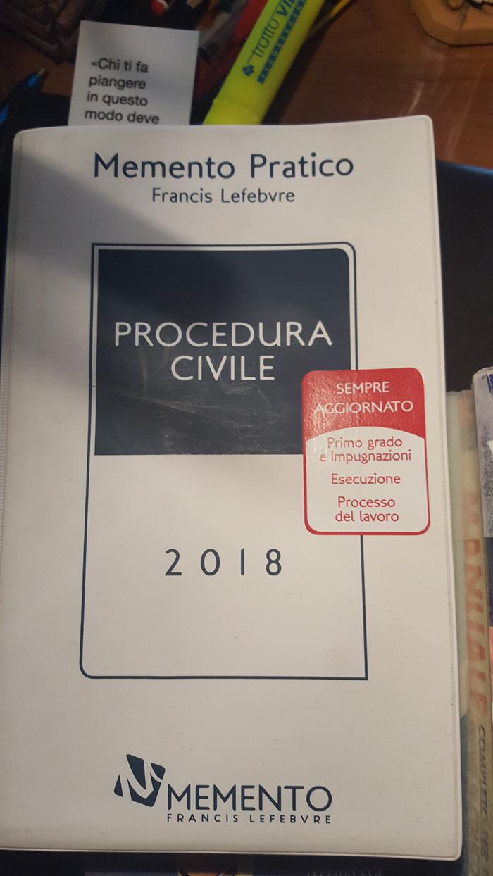 MEMENTO PROCEDURA CIVILE 2018