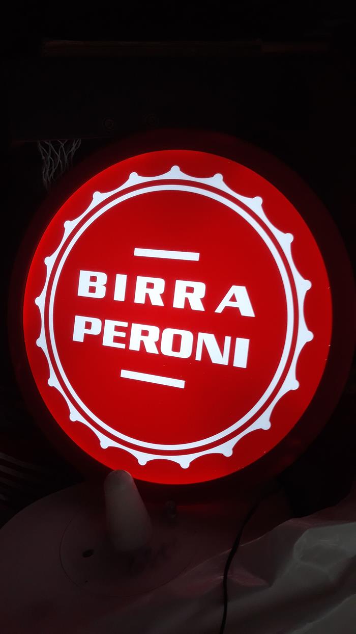 BELLISSIMA INSEGNA LUMINOSA BIRRA PERONI ORIGINALE.