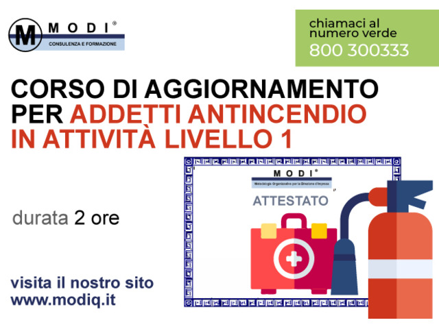 corso di aggiornamento addetto antincendio aziende livello 2 durata 2 ore