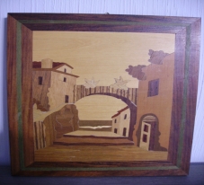 Quadro di legno ad intarsio 23x18 cm