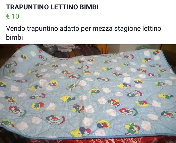 TRAPUNTINO LETTINO BIMBI