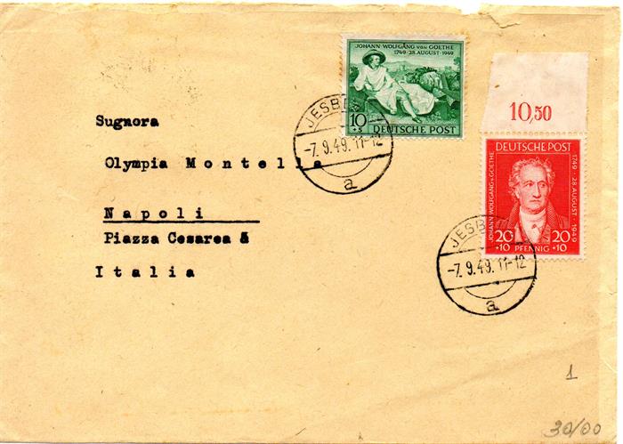 STORIA POSTALE BUSTA GERMANIA 1949 (1)