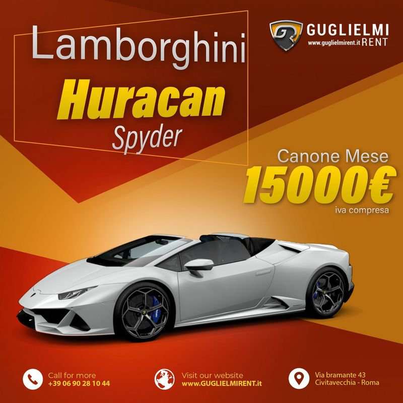 Lamborghini Huracan5.2 V10 EVO Spyder NOLEGGIO