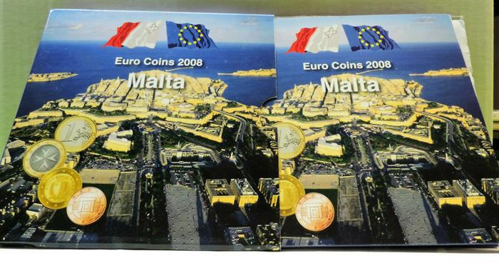 SERIE DIVISIONALE UFFICIALE 8 MONETE EURO MALTA 2008 PIU' FRANCOBOLLI, FDC I