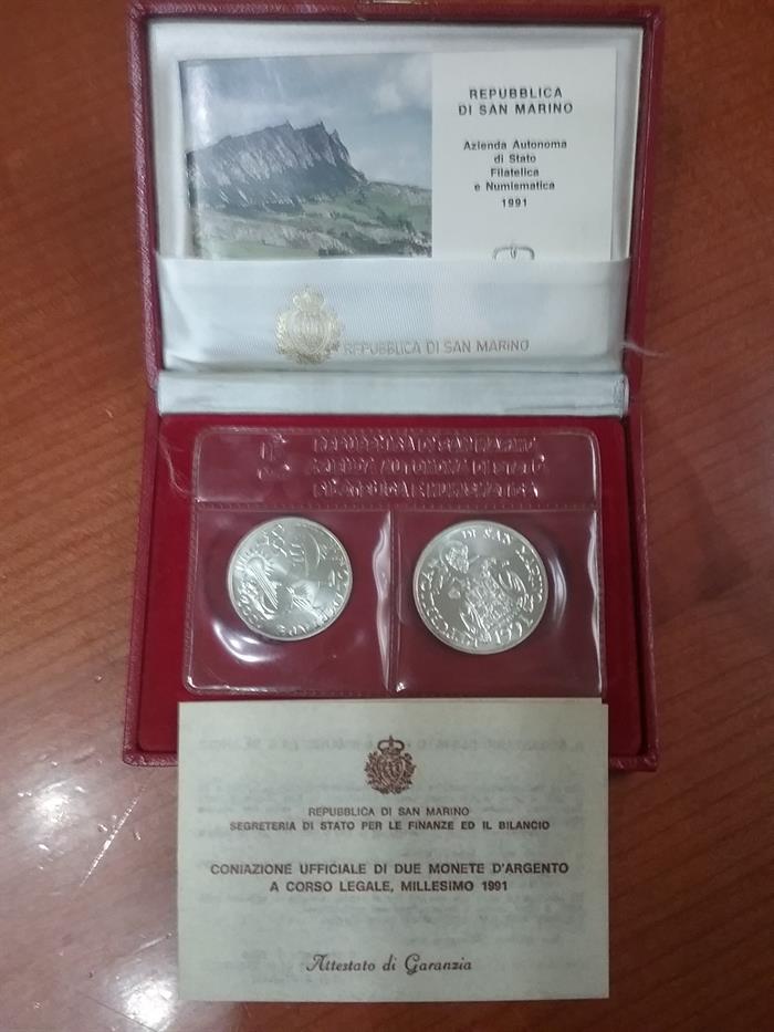 SAN MARINO 1992 DITTICO ARGENTO "OLIMPIADI" FDC