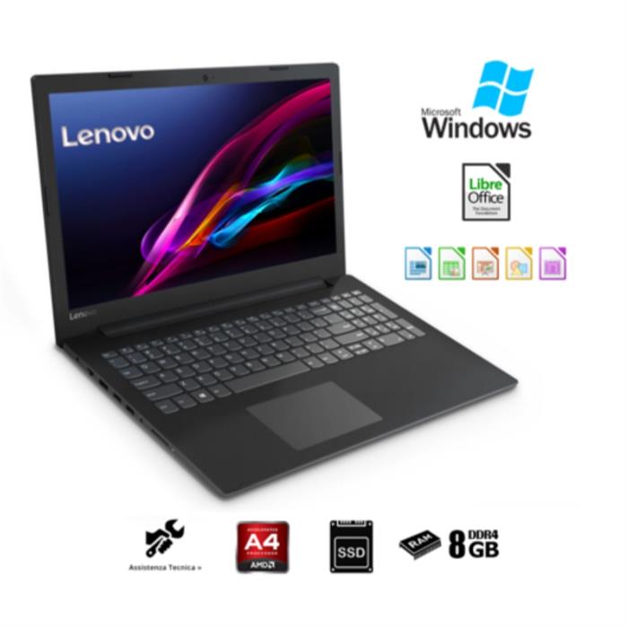 NOTEBOOK LENOVO PC PORTATILE AMD A4,15.6,RAM 8GB/SSD 256 GB/WINDOWS 10 PRO