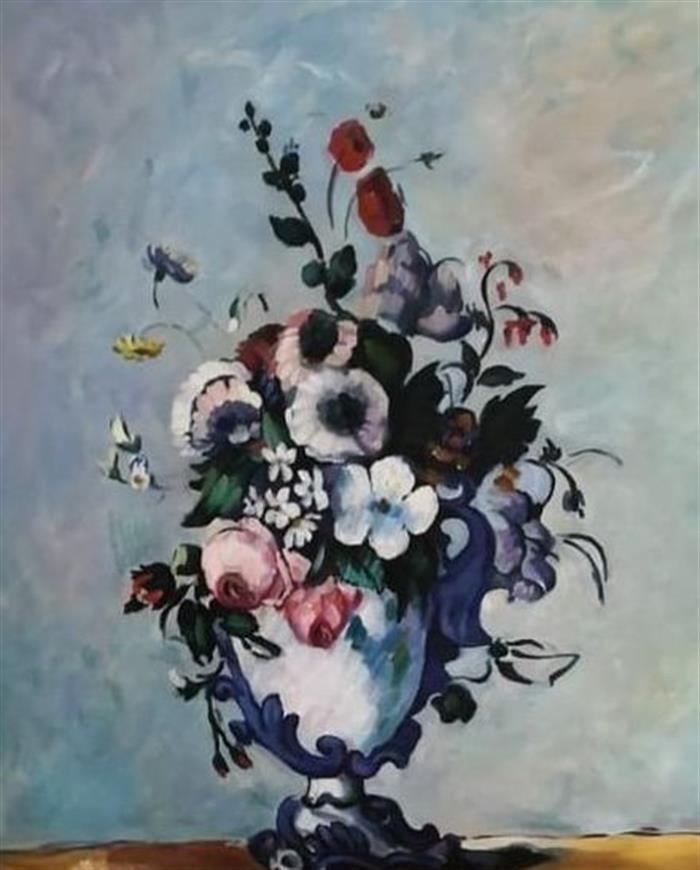 QUADRO OLIO SU TELA - BOUQUET DI FIORI - 1997 - ANDREY PROKOPIEV - 87 X 100 CM