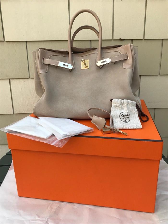 MYTHICAL HERMES BIRKIN 35 GRIZZLY GREY SUEDE CLAY LIMITED EDITION