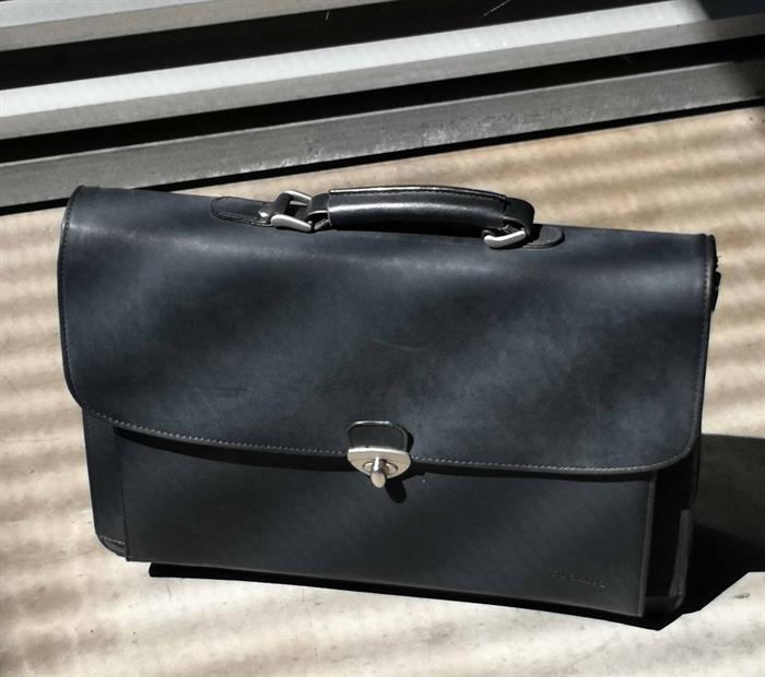 BORSA 24H PELLE NERO OPACO