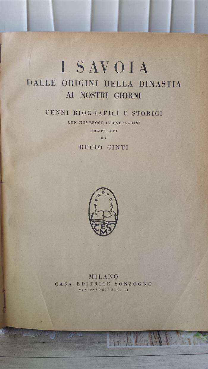 I SAVOIA DECIO CINTI 1929