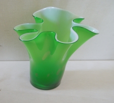 Vaso in vetro di murano verde