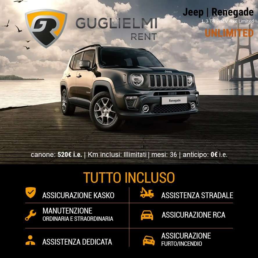 Jeep Renegade520€ NOLEGGIO KM ILLIMITATI PRONTA CONSEGNA