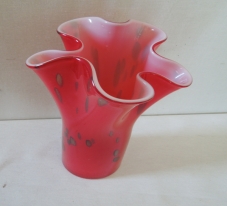 Vaso in vetro di murano rosso