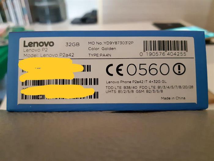 LENOVO P2 2017 GOLD ORIGINALE