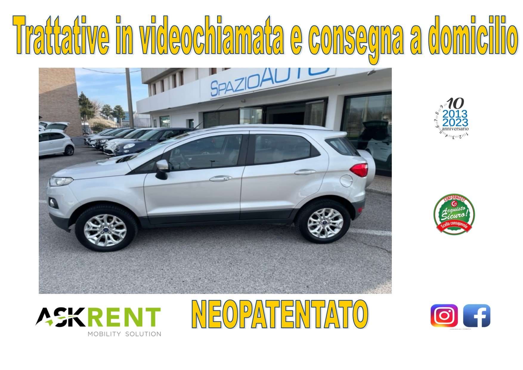 Ford EcoSportEcoSport 1.5 tdci 90cv TITANIUM PER NEOPATENTATO