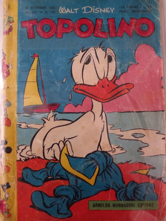 TOPOLINO N.123 DEL 1955 ORIGINALE NO RISTAMPA.