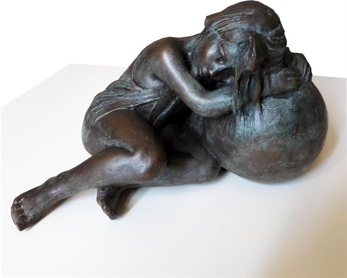 SCULTURA IN BRONZO "IL SOGNO" RIFINITA A MANO