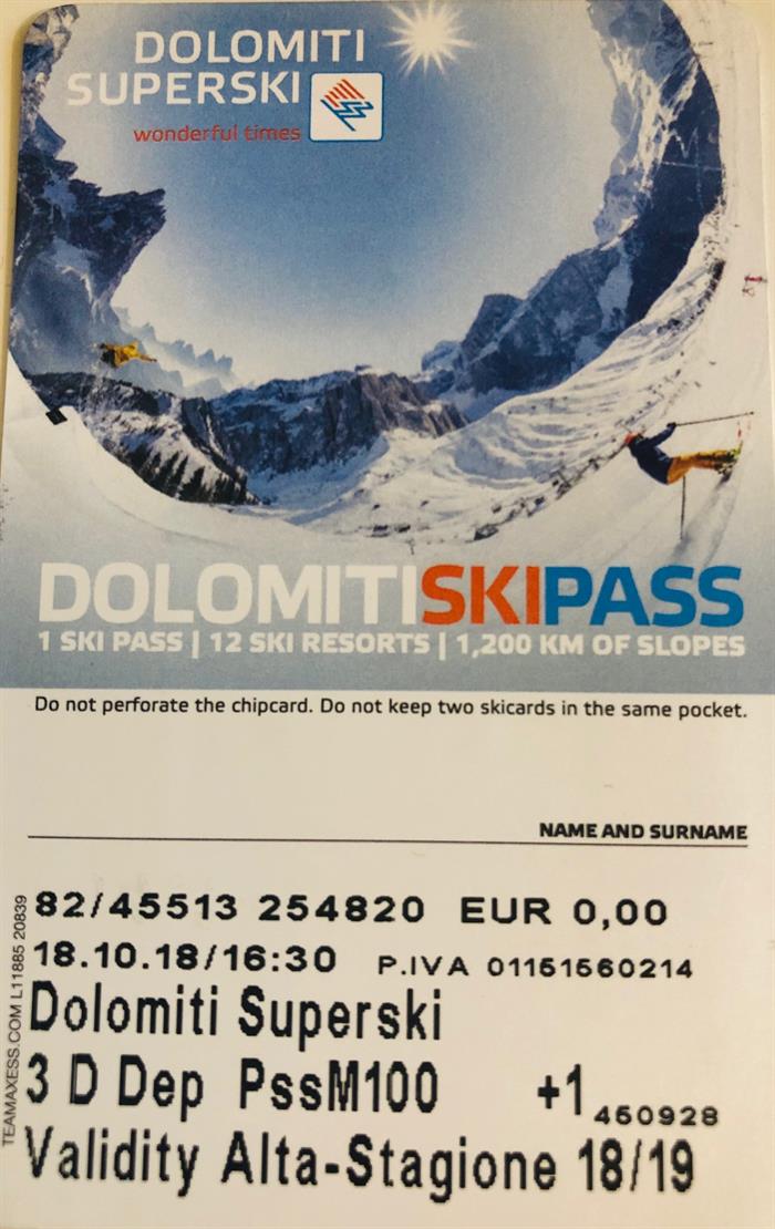 SKYPASS 3 GIORNI DOLOMITI SUPERSKY