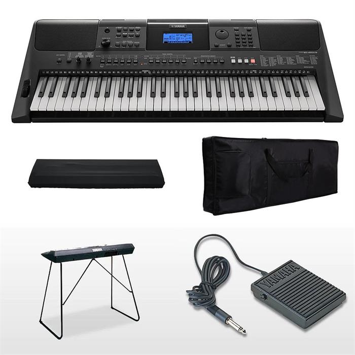 TASTIERA YAMAHA PSR-E453 CON SUPPORTO YAMAHA L-2C, PEDALE YAMAHA FC5 E ACCESSORI