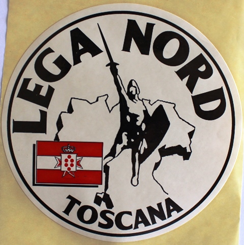 ADESIVO LEGA NORD LEGA LOMBARDA TOSCANA DIAMETRO 12 CM