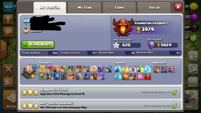 ACCOUNT CLASH OF CLANS