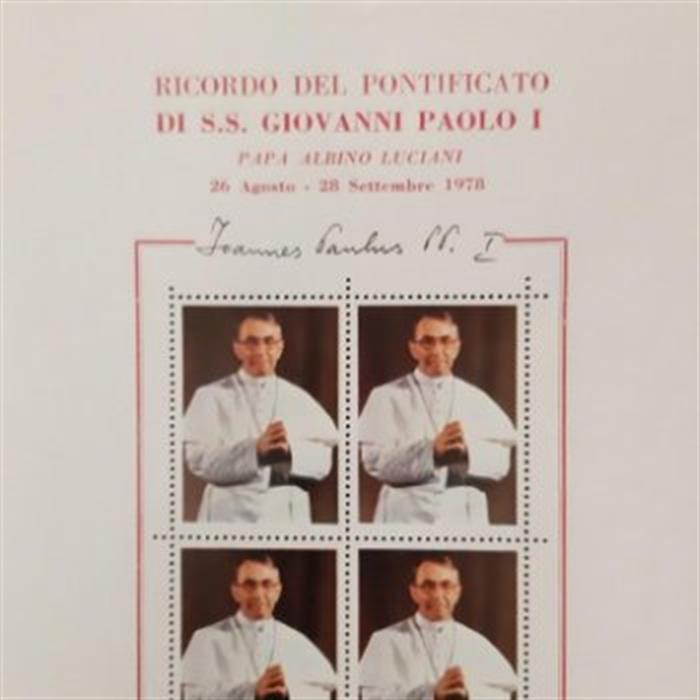 FOGLIETTO RICORDO PONTIFICATO GIOVANNI PAOLO I