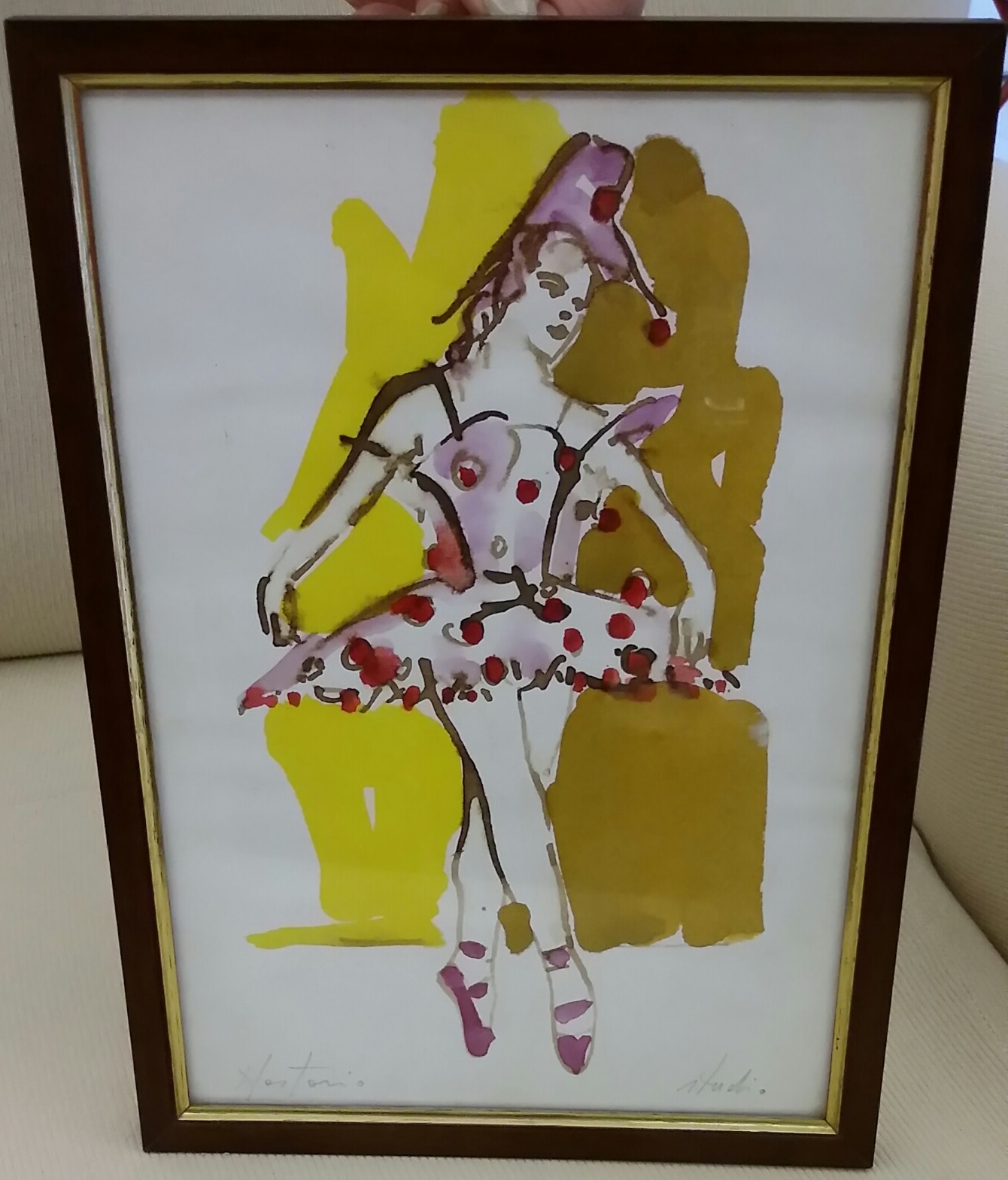 LITOGRAFIA ORIGINALE ACQUARELLATA "BALLERINA" DI ALESSANDRO NASTASIO