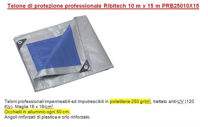 TELONE PROFESSIONALE RIBITECH 10 X 15 M