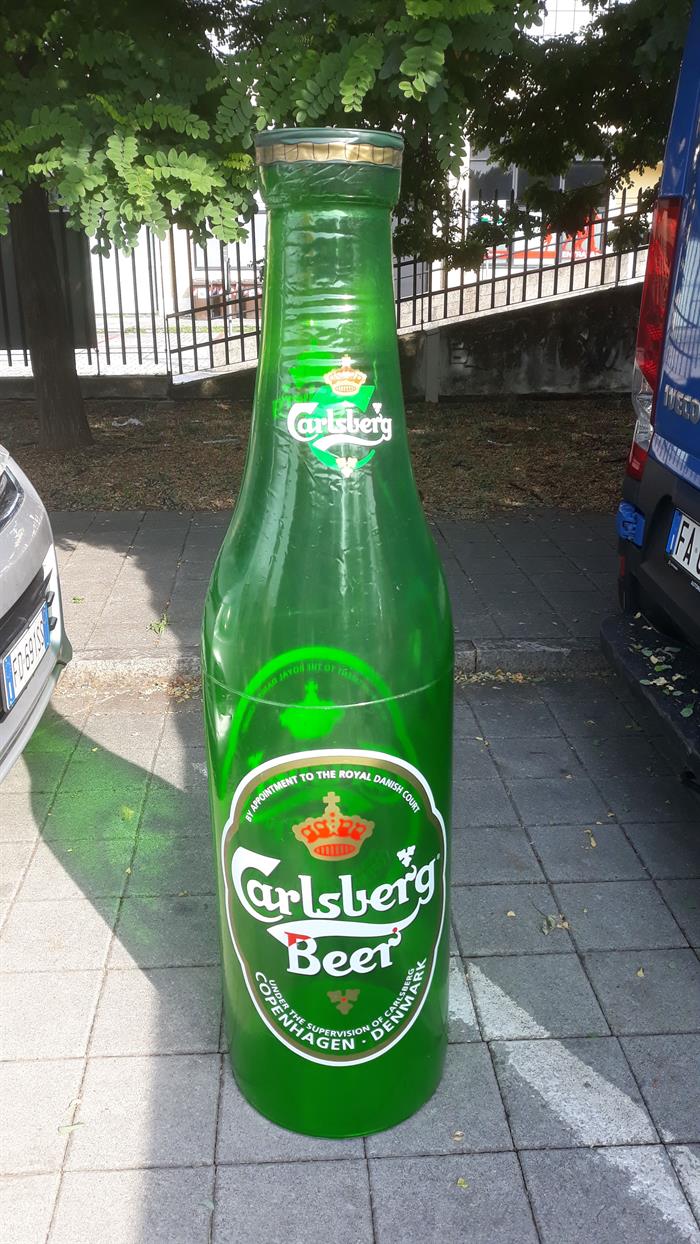 BOTTIGLIA GONFIABILE PUBBLICITARIA CARLSBERG ORIGINALE