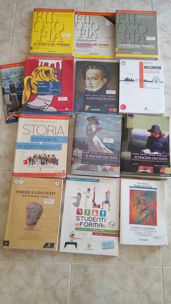 SCUOLA - LIBRI DI TESTO USATI PER QUINTA LICEO SCIENTIFICO