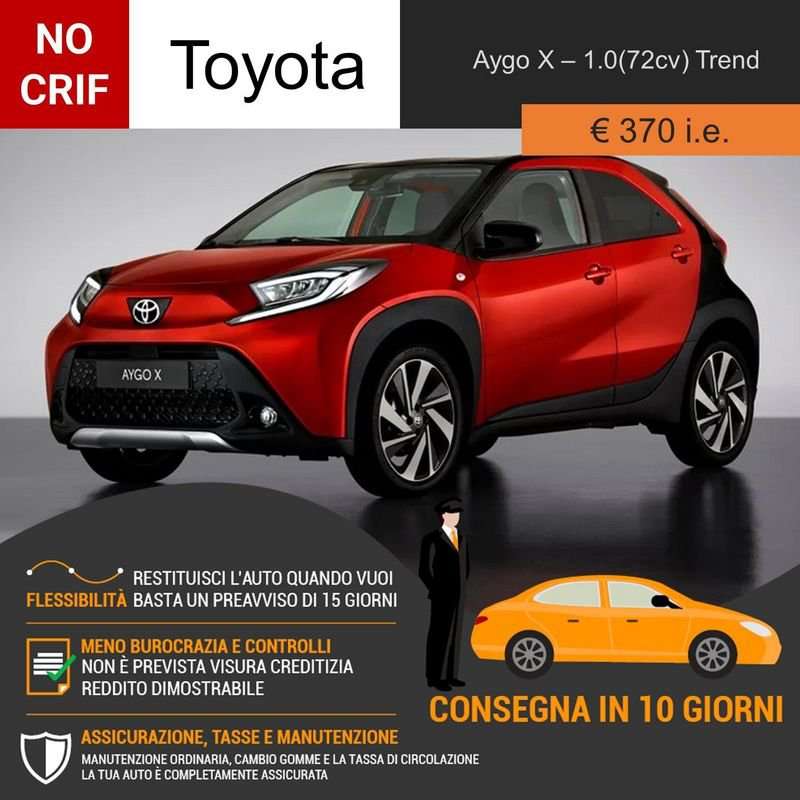 Toyota Aygo X1.0  5P Trend NOLEGGIO NO CRIF