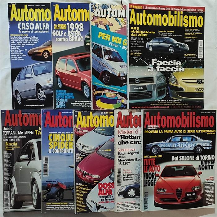 AUTOMOBILISMO 9 RIVISTE FRA 1992 E 2001 PER NUMERO O IN BLOCCO.